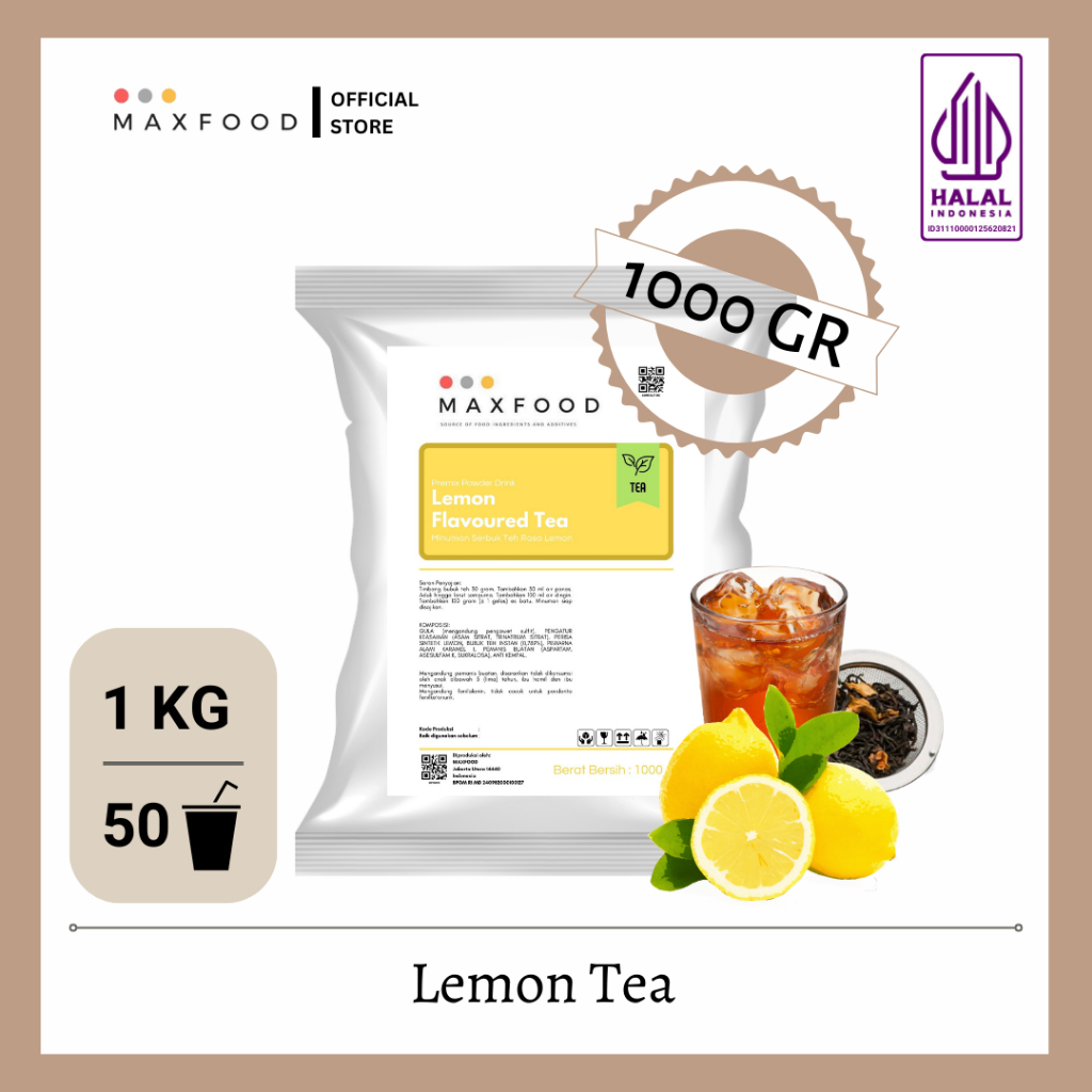 Jual MAXFOOD - 1Kg Bubuk Minuman Horeka Teh Rasa Buah - Lemon Tea ...