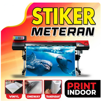 Jual Cetak stiker vinyl meteran | Sticker transparan | Sticker print and cut | stiker one way ...