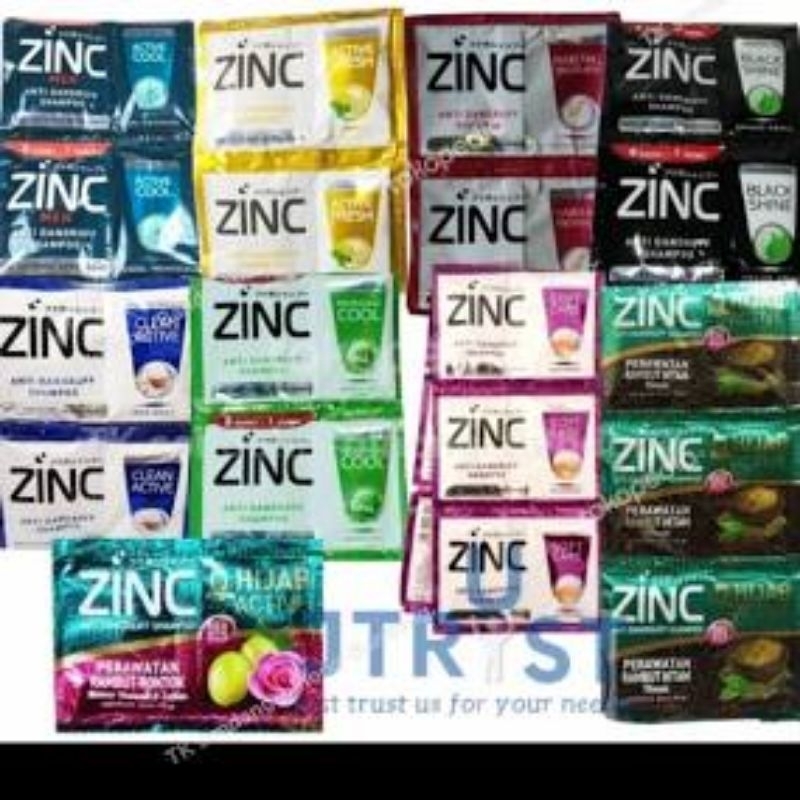 Jual shampoo zinc sachet per 1 renceng isi 24 - zinc merah hijau hitam ...