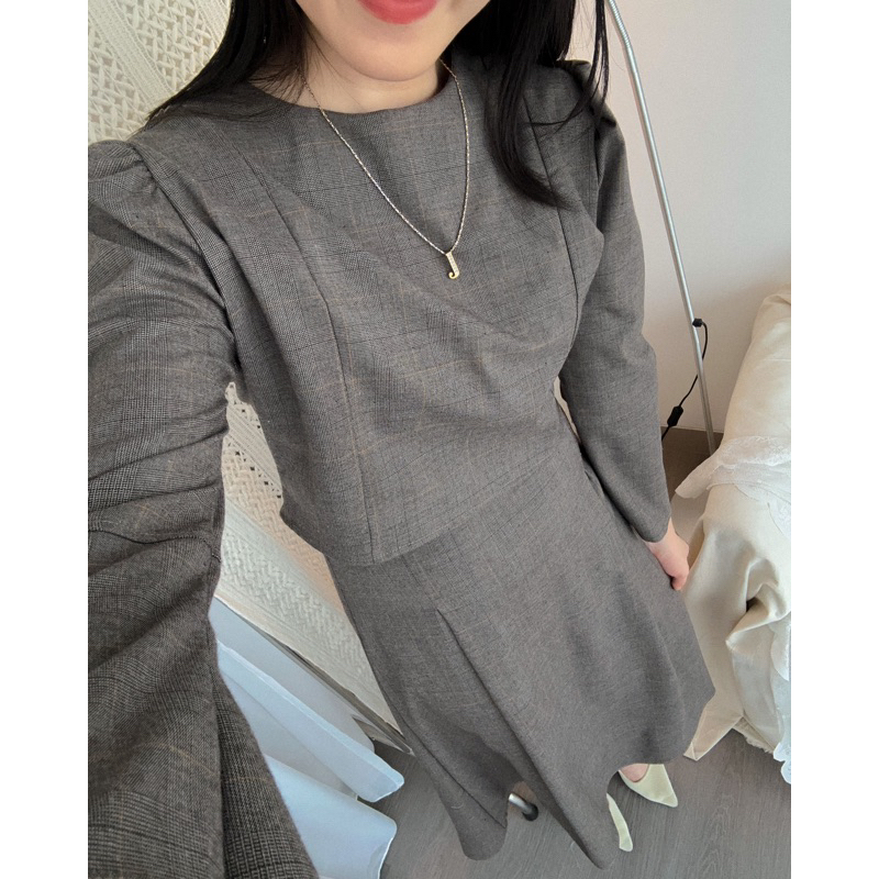 Jual KANON - Chaebol Set - Set Dress Blouse dan Rok vintage british ...