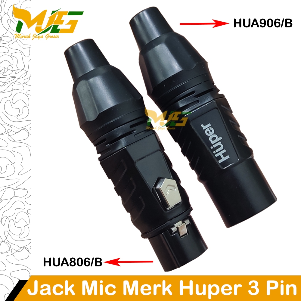 Jual Jack Canon XLR HUPER Jek Mic Male Female Jak Microphone 3 Pin ...