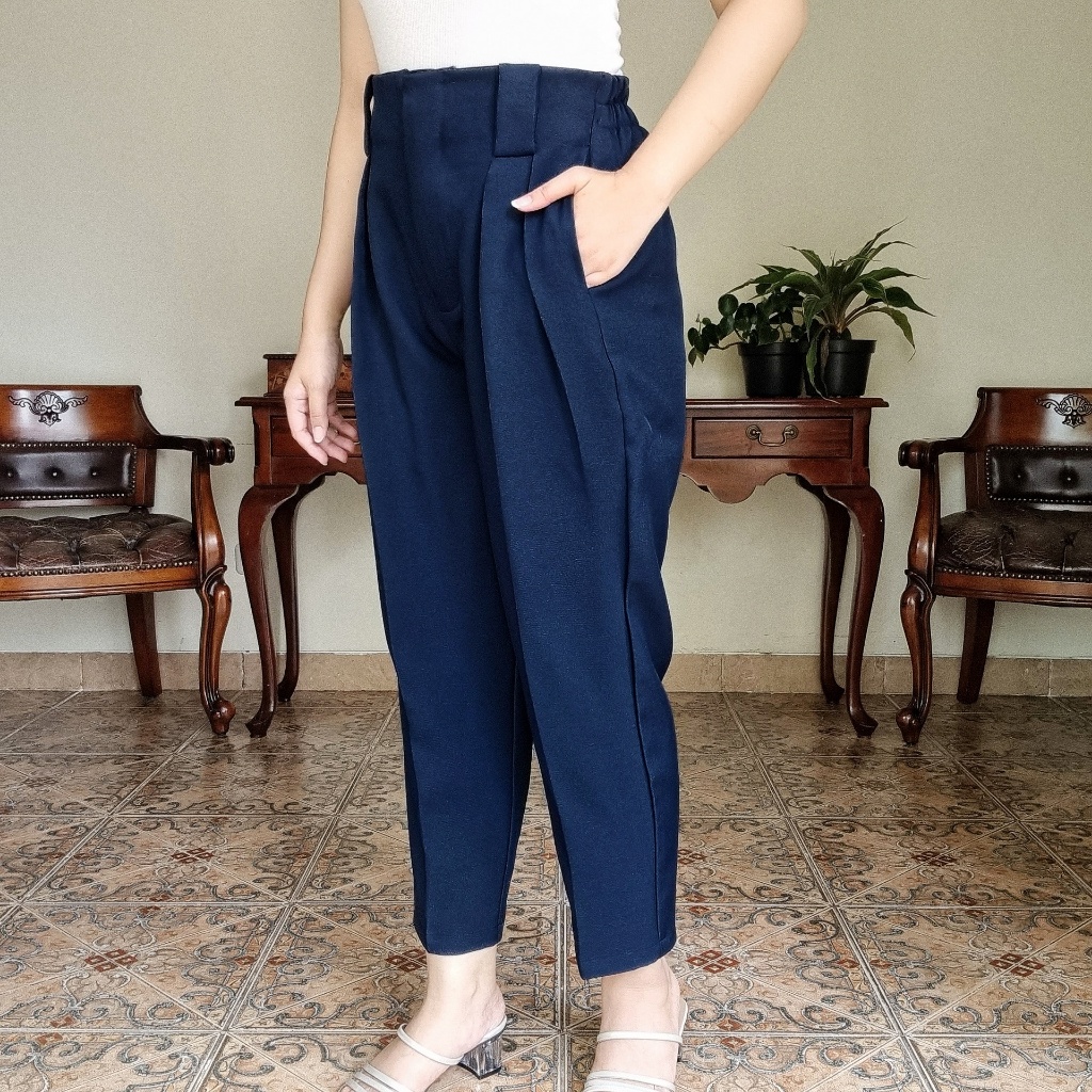 Jual AMBER | Celana Panjang Wanita High Waist - Kain Wool Tebal dan ...