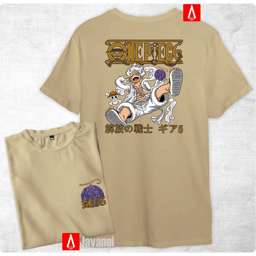 Jual Kaos Anime Luffy gear fifty fruits devil Gold one piece Cotton ...