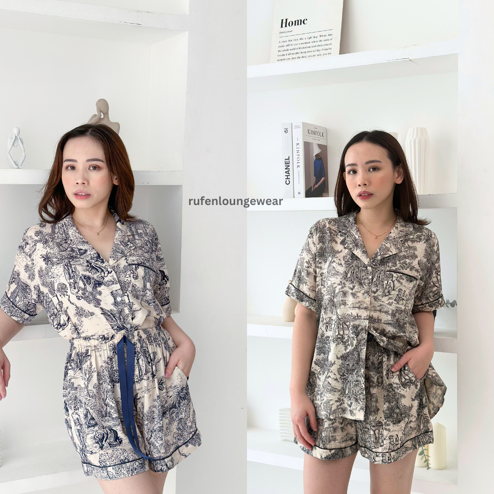 Jual RUFEN - One Set Pendek Wanita Setelan Celana Pendek Wanita Bahan ...