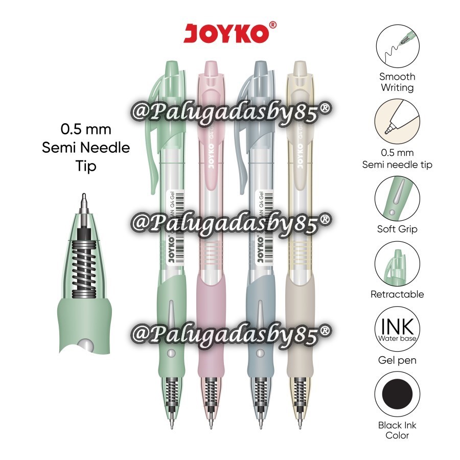 Jual (1 Biji) Bolpen JOYKO GP-265AN Q4 Pastel 0.5 Gel Pen Black / Gel ...