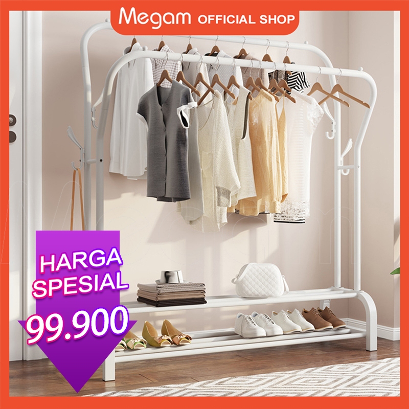 Jual Megam Rak Gantungan Baju Single / Double Hanger Display Pakaian ...