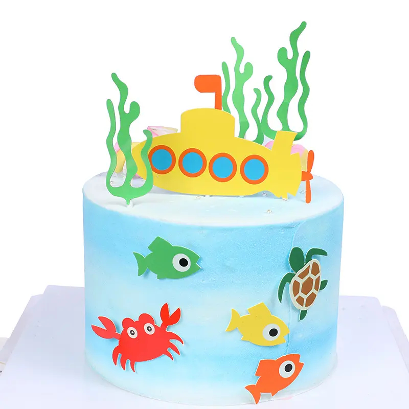 Jual Topper Kue Kertas 6 pcs Hewan Ikan Paus Bintang Laut Kepiting Cumi ...