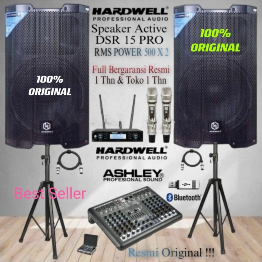 Jual PAKET SOUND SYSTEM AKTIF HARDWELL DSR 15 PRO + MIXER ASHLEY 8 ...