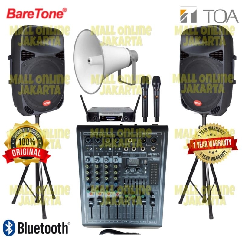 Jual Paket sound system baretone 15 inch speaker aktif pasif outdoor ...