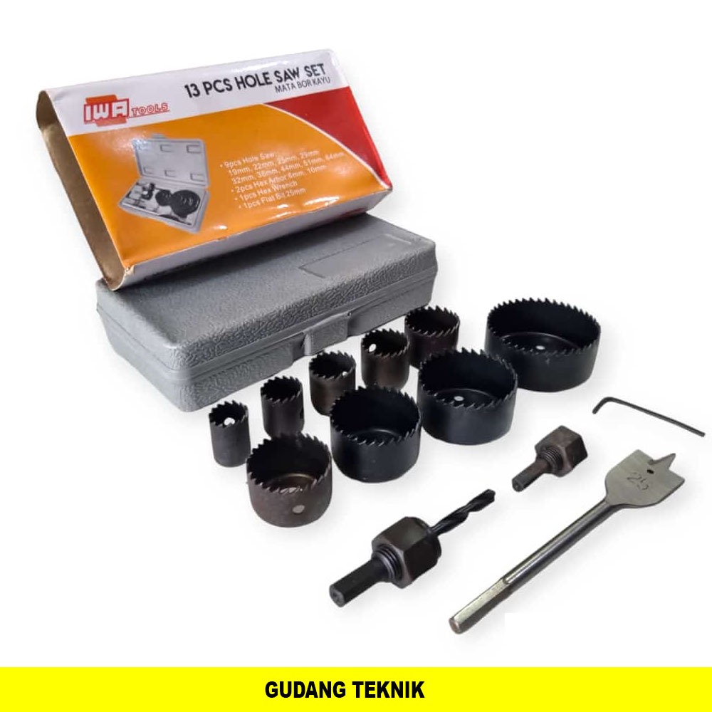 Jual Mata Bor Hidroponik GNT Hole Saw 11pc Untuk Pelubang Kayu Bambu ...