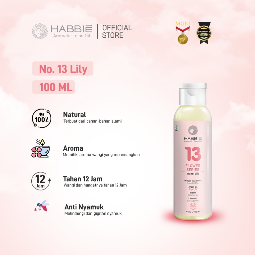 Jual Habbie Aromatic Minyak Telon 13. Lily Flower 100ml | Shopee Indonesia