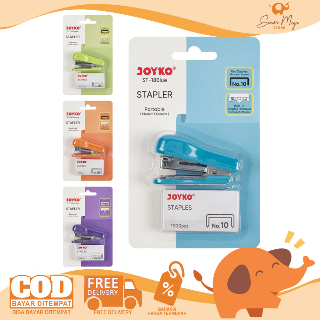 Jual Joyko Stapler ST-18 / Stepler dan Staples Hekter 1 SET ( Stepler ...