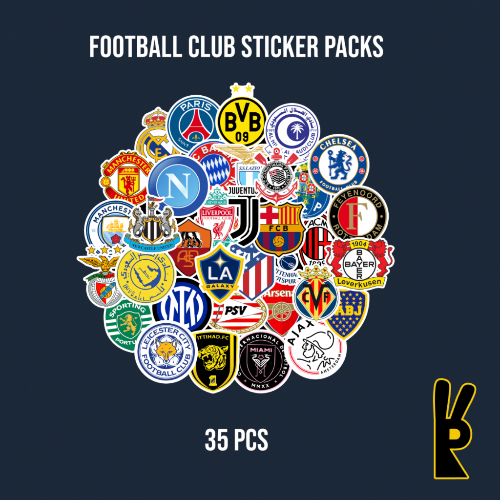 Jual Football Club Sticker Pack 35Pcs | Stiker Laptop Helm Instrumen ...