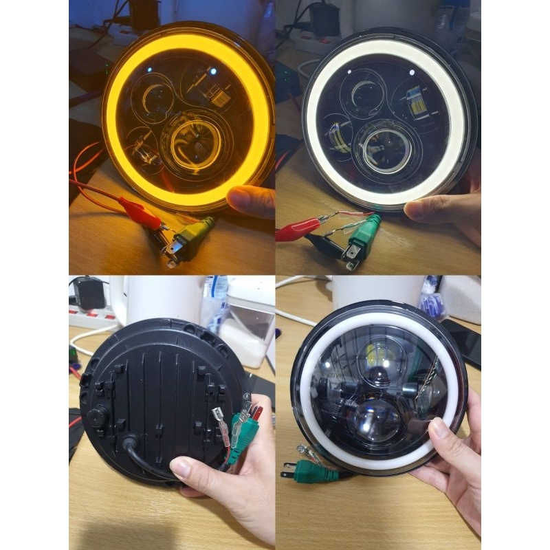 Jual Lampu Projector LED Daymaker Harley 7 inch jeep 4 LED Depan Hi Lo ...