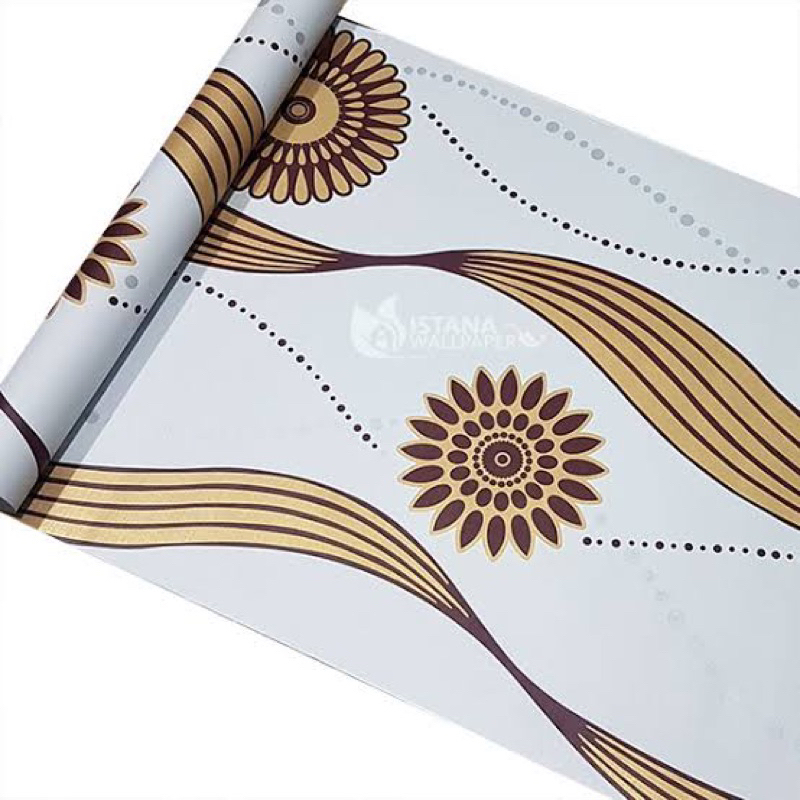 Jual CAKRA gold cakra EMAS Wallpaper Sticker Dinding motif Salur Cakra emas gold ukuran 45 cm x ...