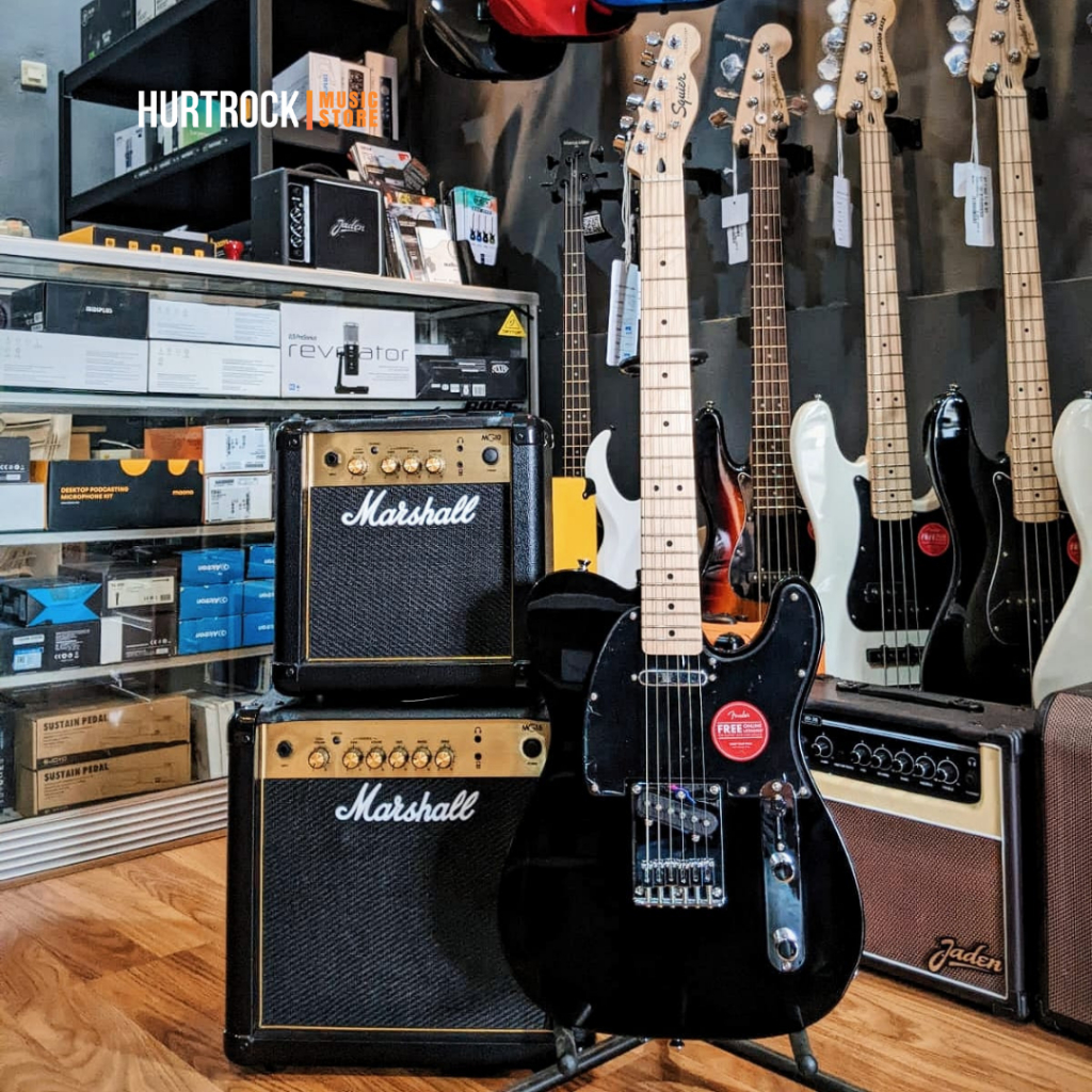 Jual Squier FSR Bullet Telecaster Electric Guitar, Maple FB, Black | Shopee Indonesia