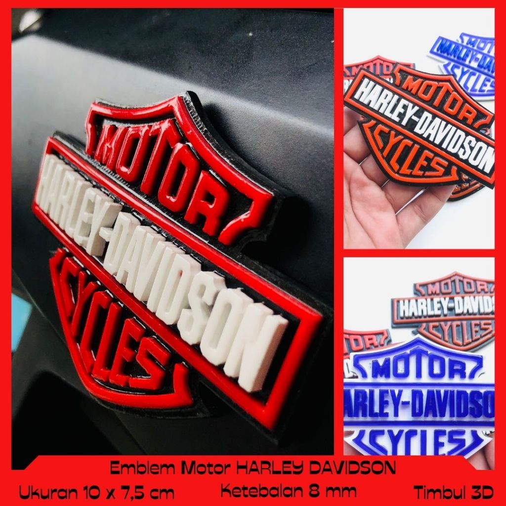 Jual EMBLEM MOTOR HARLEY DAVIDSON LOGO TIMBUL 3 DIMENSI BAHAN ...
