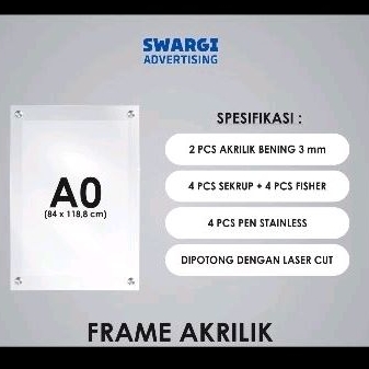 Jual FRAME A0 3mm / BINGKAI / DISPLAY POSTER akrilik acrylic - SUDUT ...