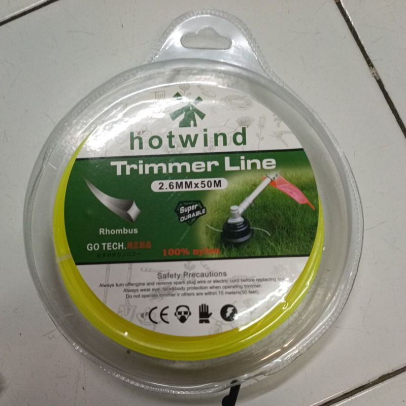 Jual Tali Senar Mesin Potong Rumput Trimmer line 2,6mm x 50 Meter ...