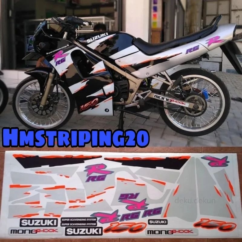 Jual STRIPING STIKER SUZUKI RGR 150 JUMBO 1996 1997 HITAM SILVER LIS ...