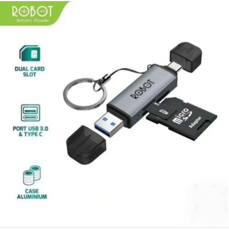Jual Robot CR202S Card Reader OTG USB A Type C USB3.0 Memory Micro SD ...