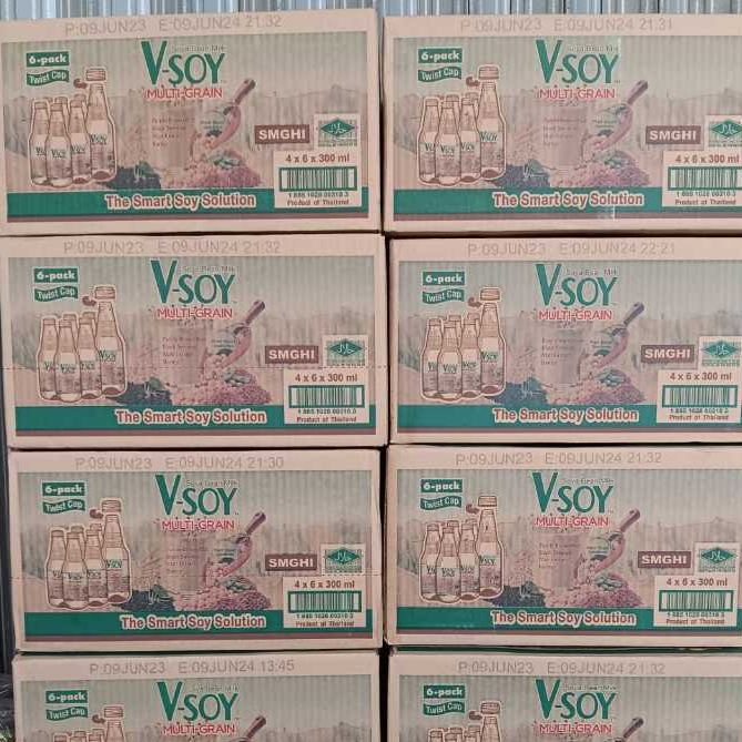 Jual Grosir V-Soy Soya Bean Multi-Grain 300ml (1 Dus Isi 24 Botol) Exp ...