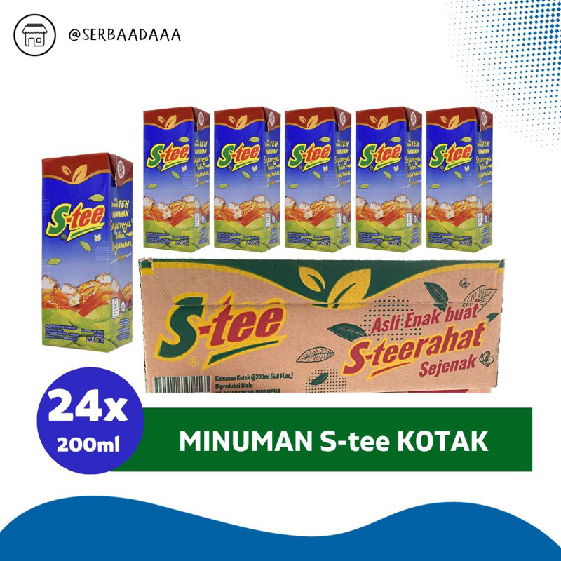 Jual S-Tee Minuman Teh Kotak 200ml 1 Dus Isi 24 Pcs | Shopee Indonesia