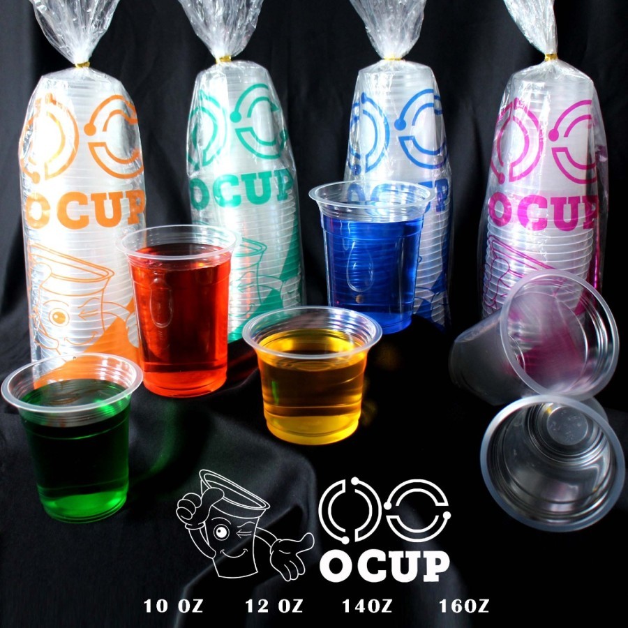 Jual Gelas Cup Plastik 10oz 12oz 14oz 16oz (50 Pcs) - merek Oc cup ...