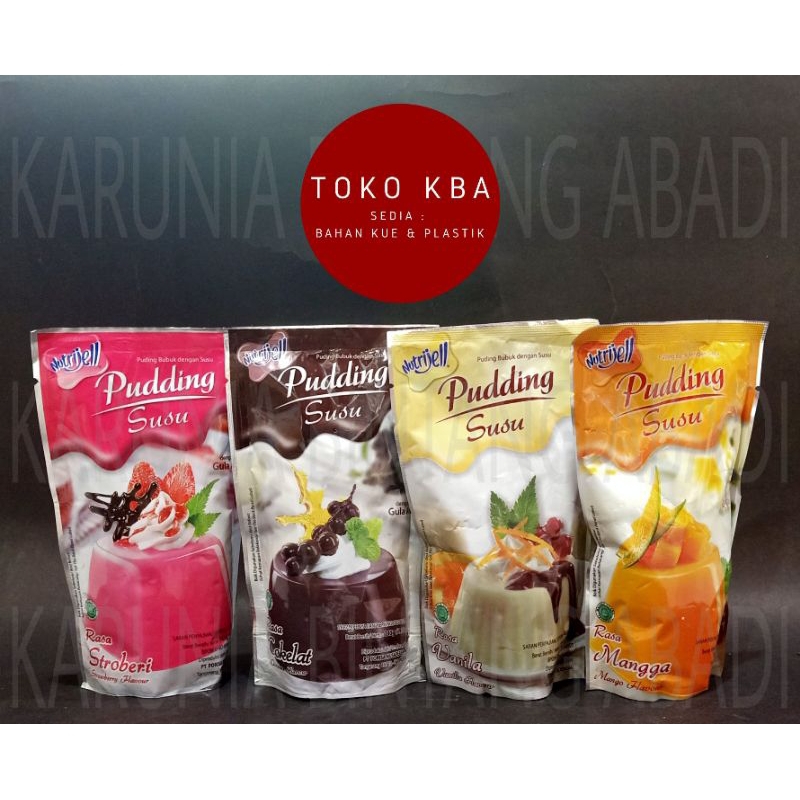 Jual Agar Nutrijell Pudding Bubuk Susu Rasa Pouch ( Stroberi | Cokelat ...