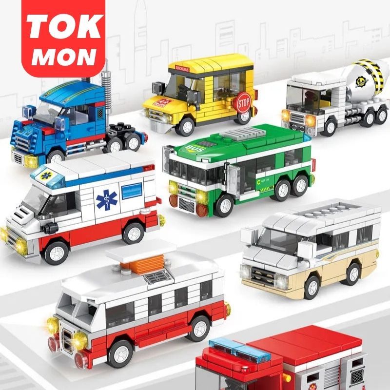 Jual Tokmon Mainan Mobil Balap Blok Bangunan DIY Rakitan Partikel Kecil ...