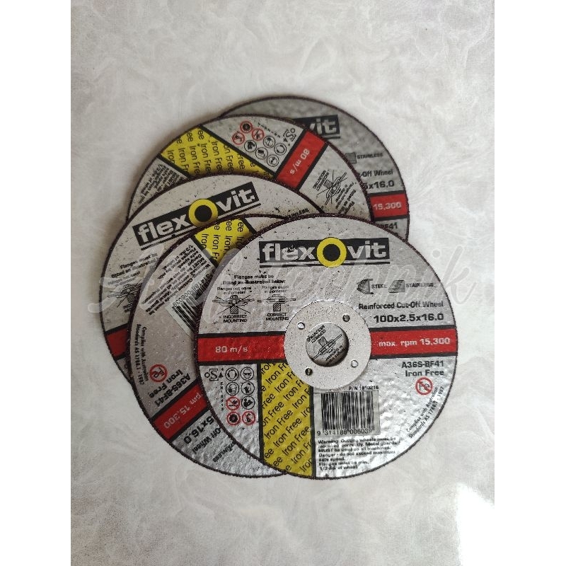 Jual Cutting disc FLEXOVIT 4" / batu gerinda potong Flexovit 100×2.5mm ...