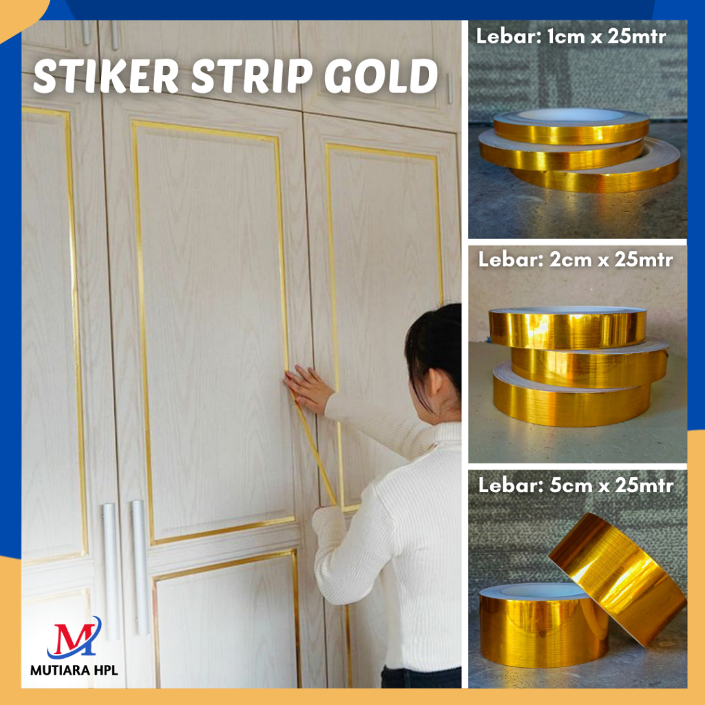 Jual Stiker List Gold Roll Dinding / Strip Gold Emas / List Emas ...