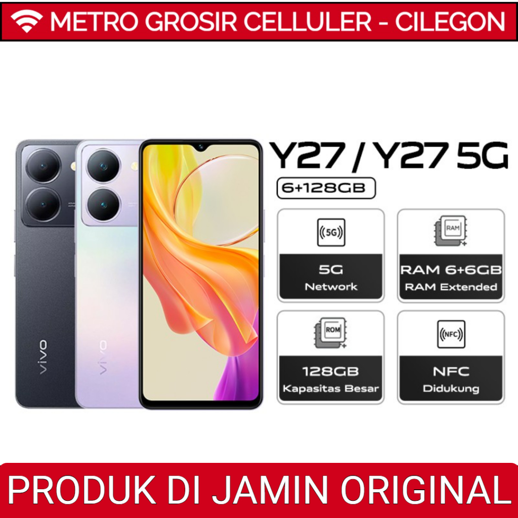 Jual Vivo Y27 5G 6/128GB NFC Dimensity 6020 50MP Kamera Garansi Resmi | Shopee Indonesia