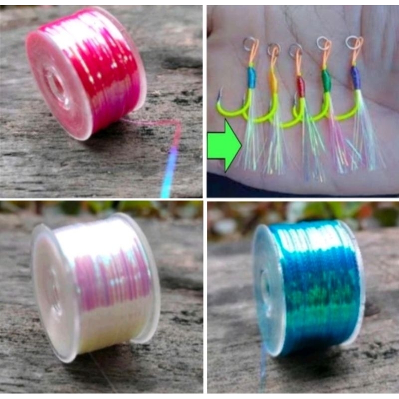 Jual 1 Rol Mini / 300 Meter Benang Mutiara Kilap Umpan pancing ...