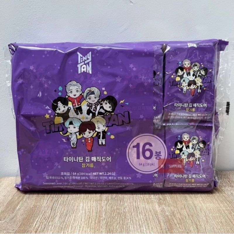 Jual BTS Nori Seaweed Laver w Sesame Oil 4gr x 16pcs (1pak) - Tiny Tan ...