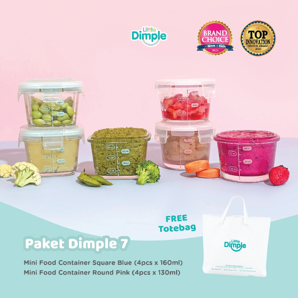 Jual Little Dimple Paket Dimple 7 - Baby Food Container - Wadah Mpasi ...