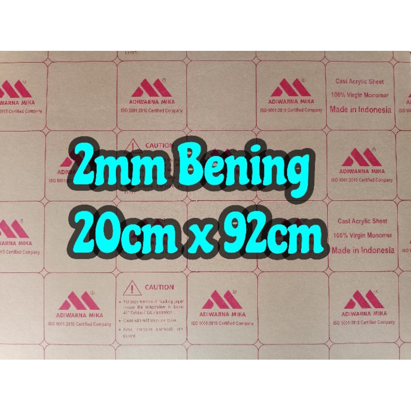 Jual Cast Acrylic Sheet/Akrilik Lembaran Bening 2mm (20cm x 92cm ...