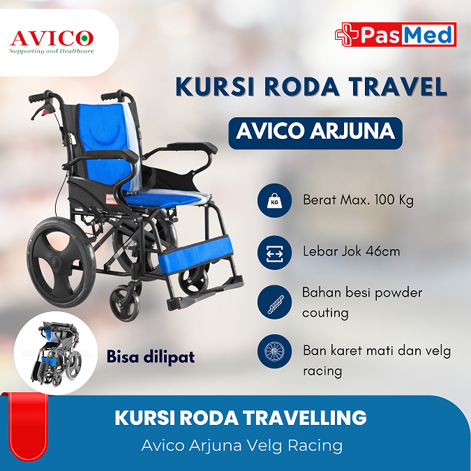Jual AVICO Kursi Roda Traveling Arjuna Ban racing l PASMED | Shopee ...
