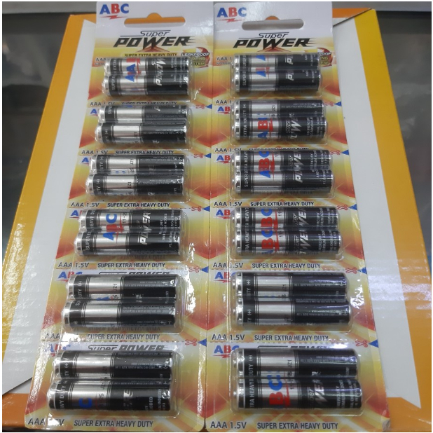 Jual Baterai ABC AAA / A3 Super power 1,5 volt / Baterai A3 ABC super power Original | Shopee ...
