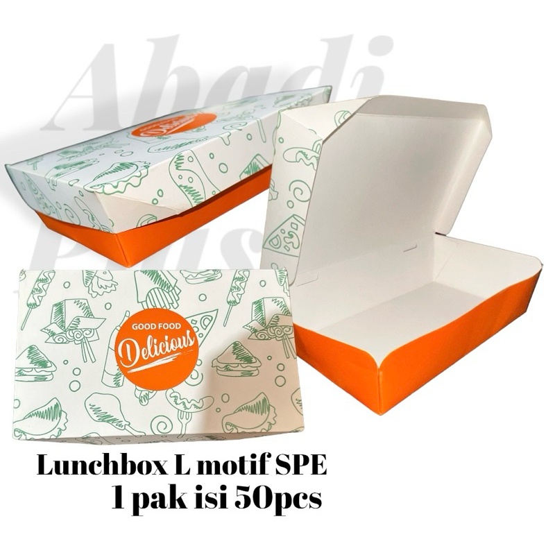 Jual PAPER LUNCH BOX MOTIF L/KEMASAN MAKANAN/KOTAK NASI L | Shopee ...
