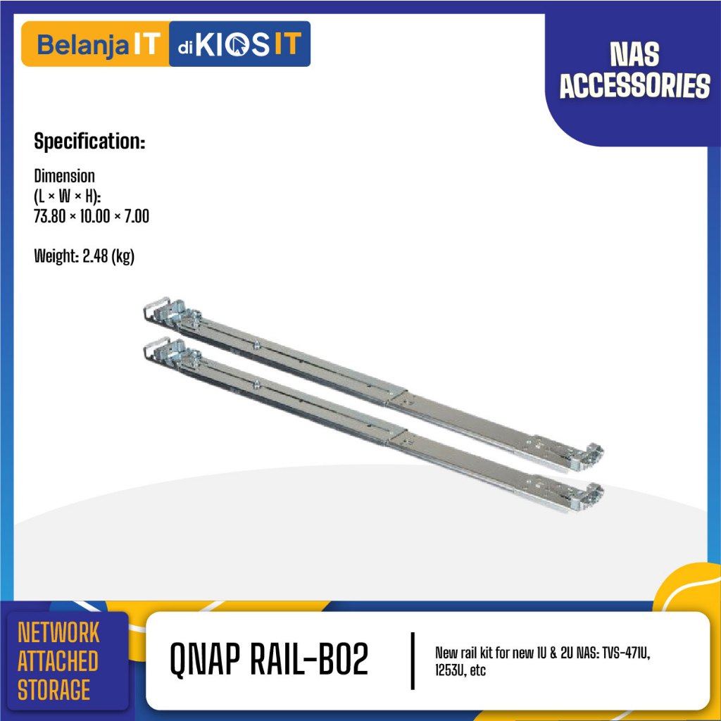 Jual QNAP RAIL-B02 RAIL KIT FOR RACKMOUNT MODELS | Shopee Indonesia