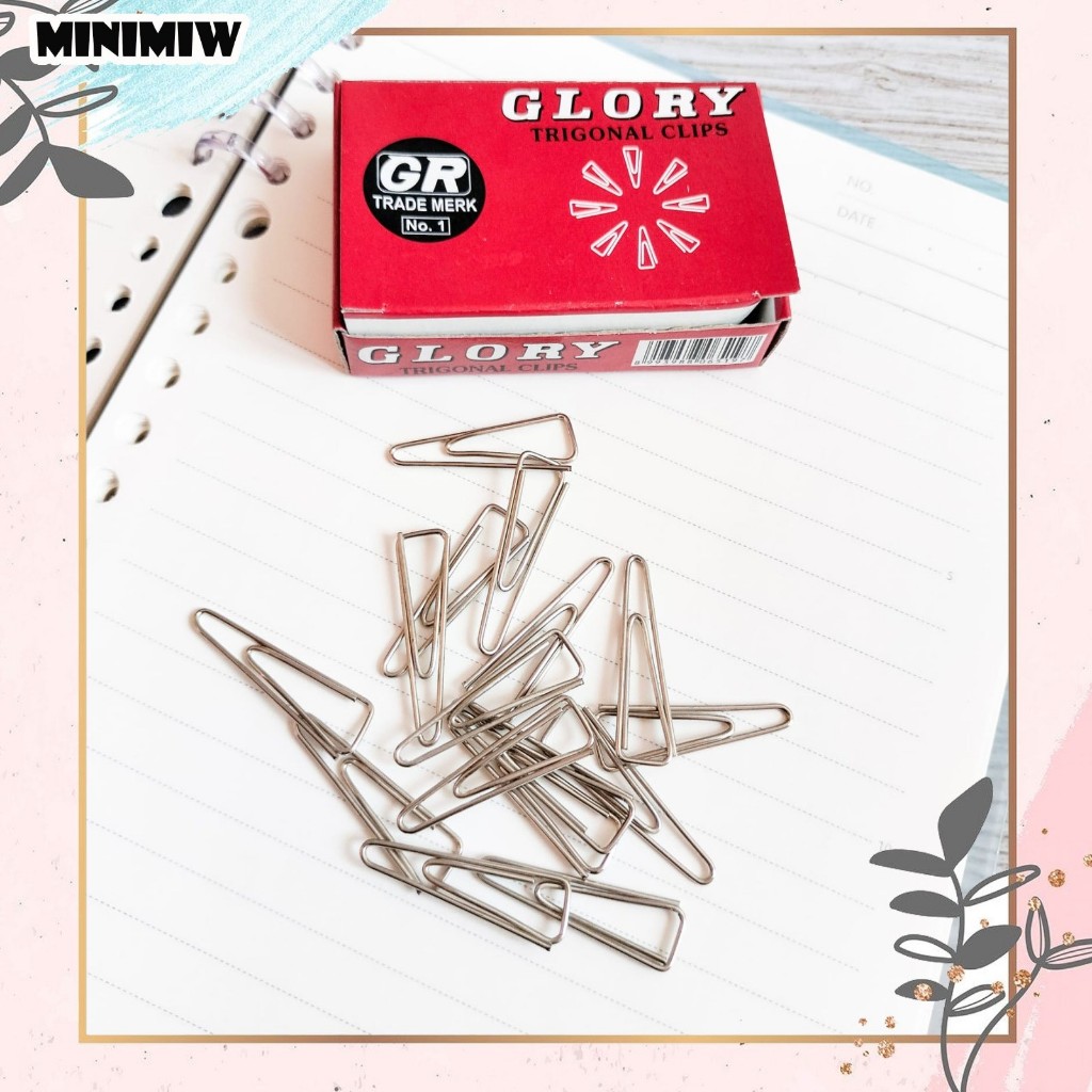 Jual PENJEPIT KERTAS TRIGONAL GLORY 1 BOX PAPER CLIP NO 3 KLIP SEGITIGA ...