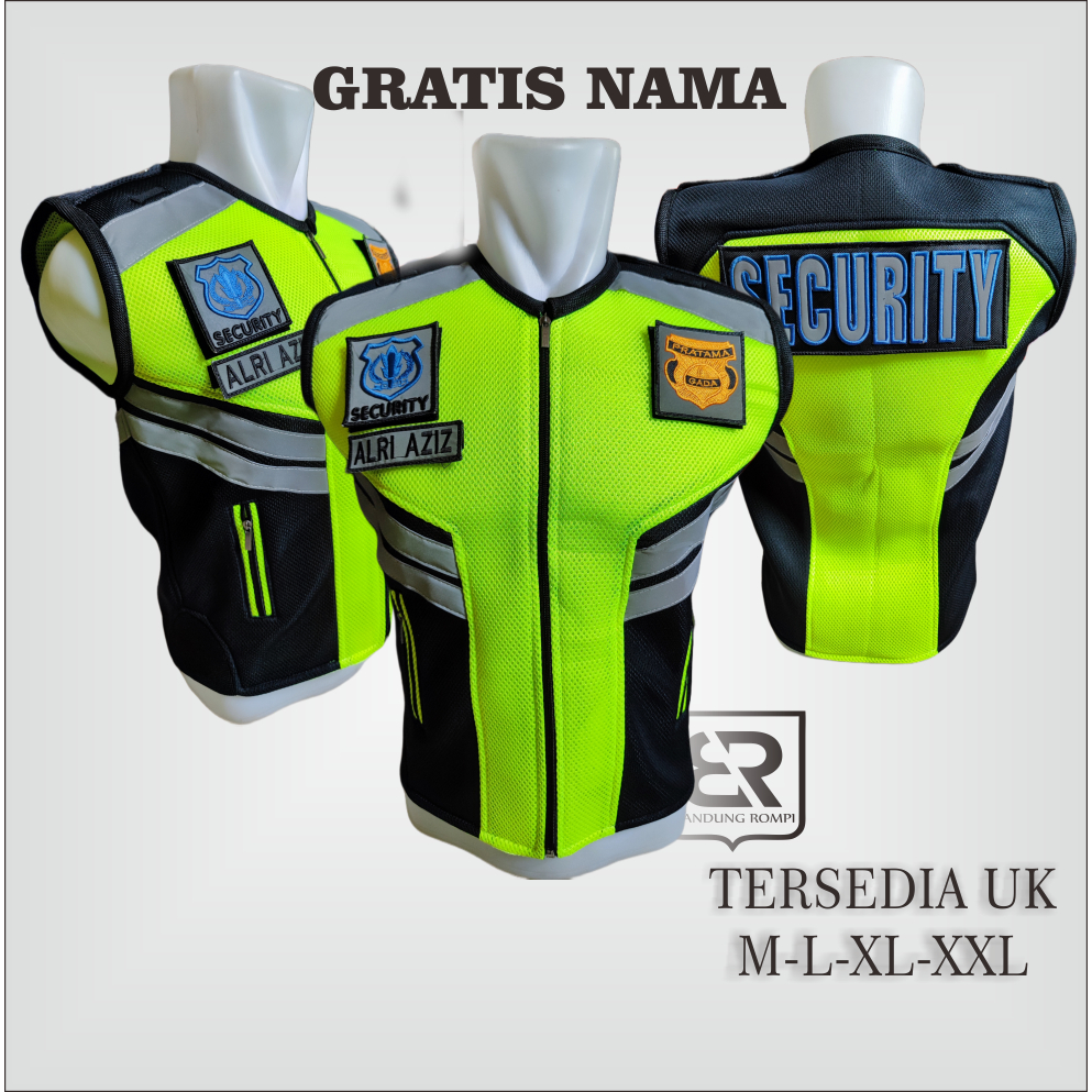 Jual Bandung_Rompi Rompi Security/Satpam Bahan Doublemesh Terbaru High ...