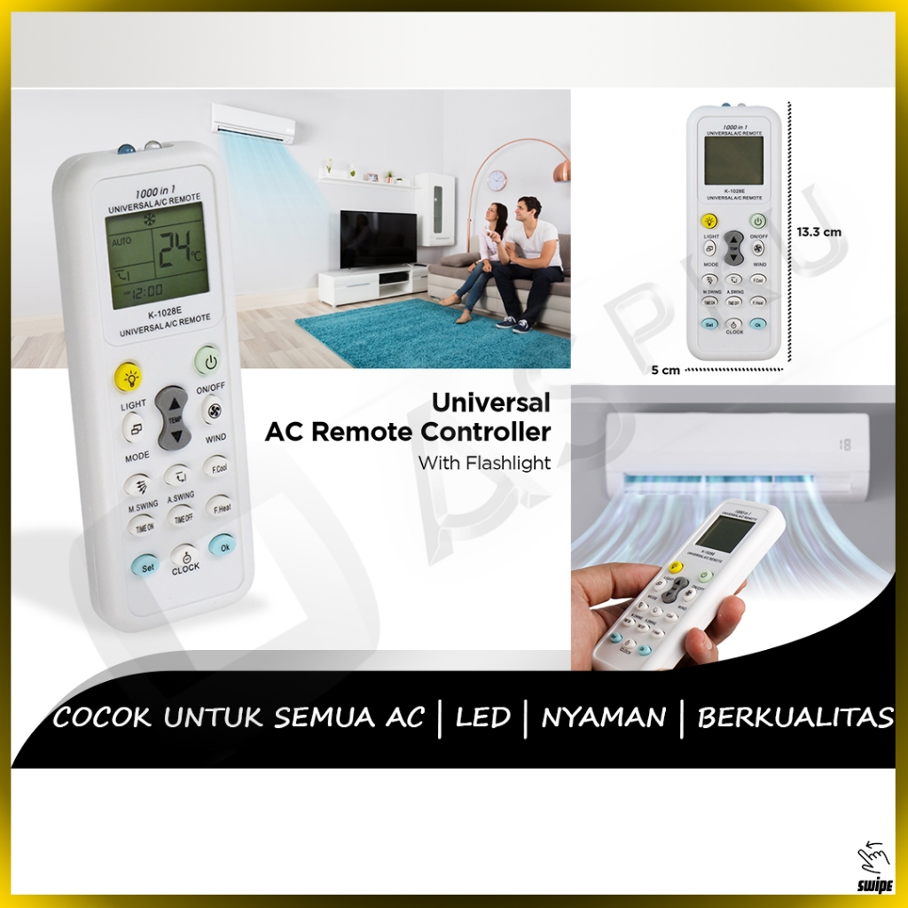 Jual Remote AC Universal Flashlight Senter Cadangan Serap Semua Jenis ...