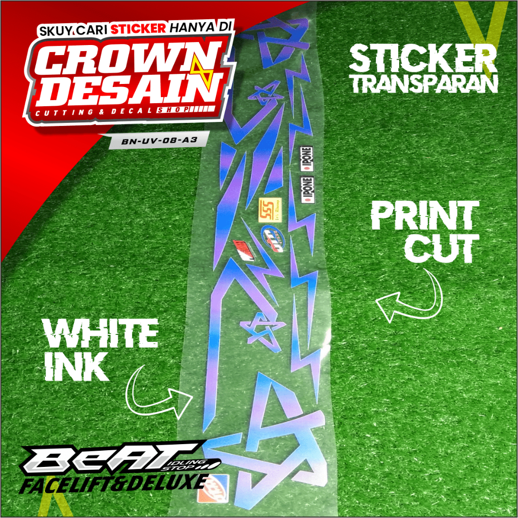 Jual Striping Transparan Beat New Facelift Beat Deluxe Desain Simple ...