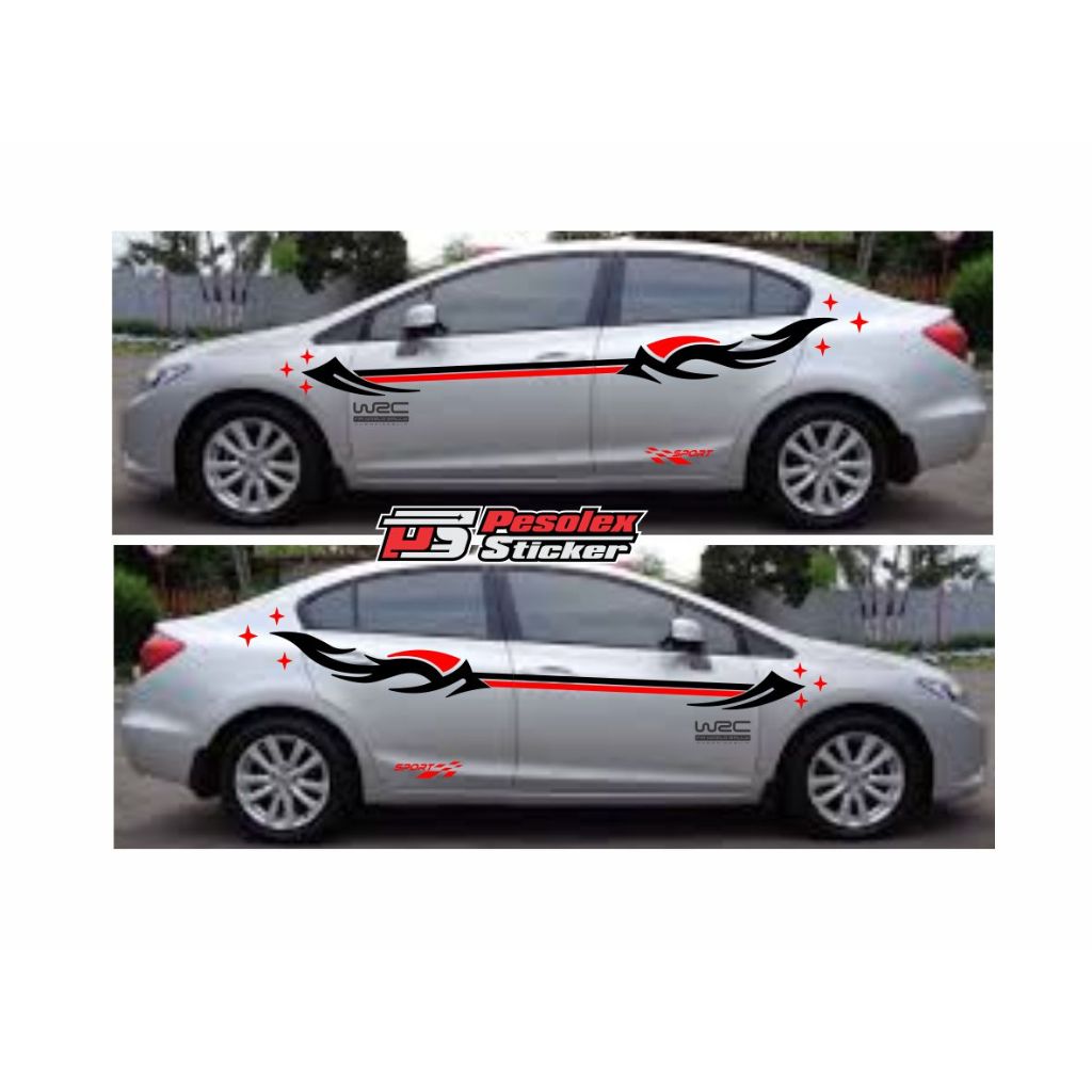 Jual CUTTING STICKER STIKER LIS BODY MOBIL SEDAN WRC | Shopee Indonesia