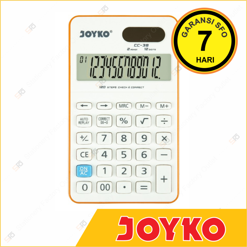 Jual Kalkulator Joyko CC-38 - 12 Digits Check Correct Calculator | Shopee Indonesia