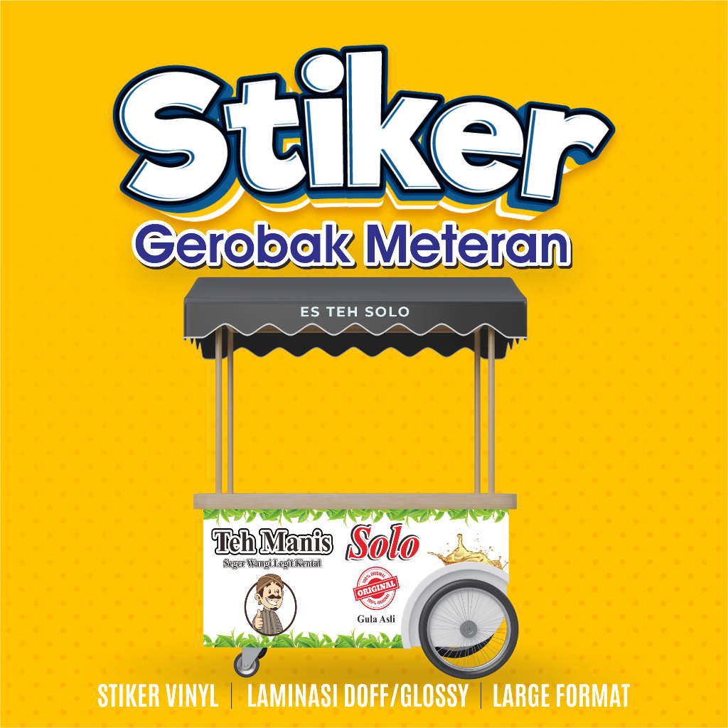 Jual STIKER GEROBAK ROMBONG JUALAN MAKANAN TEH SOLO MURAH | Shopee ...