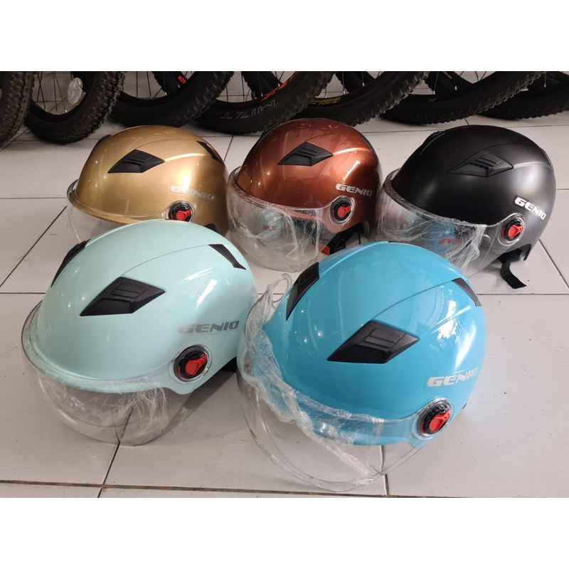 Jual HELM / HELMET SEPEDA GENIO G15 / G-15 dengan VISOR | Shopee Indonesia