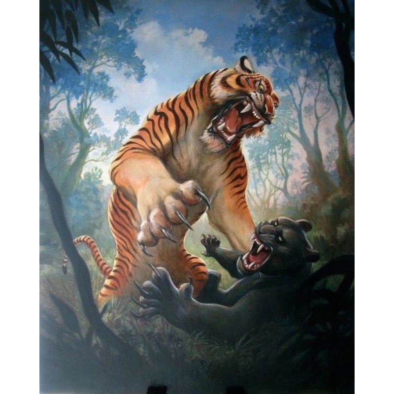 Jual Poster Cetak, HARIMAU KUNING DAN MACAN KUMBANG, Ukuran JUMBO ...